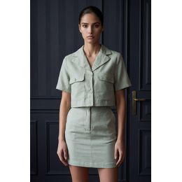 Kurz&auml;rmliges Crop-Shirt und Minirock Zweiteiliges Set
