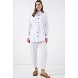 Leinenmischung Langarmshirt und Hose Set