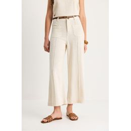 Hochtaillierte Weite Beinschnitte Kn&ouml;chellange Hose mit G&uuml;rtel