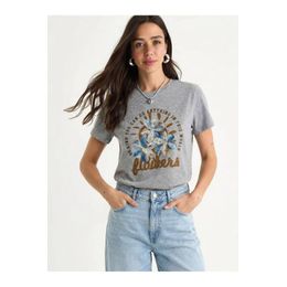 Blumen Crew Neck Strick-T-Shirt