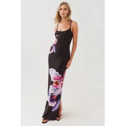 Blumen Bodycon Kleid mit quadratischem Kragen