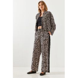 Hochwaisted, Leopardenmuster, Weitbeinige Hose
