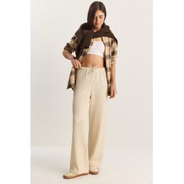 Hohe Taille Weite Bein Hose