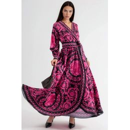 Midi-Kleid mit floralem Bindeband
