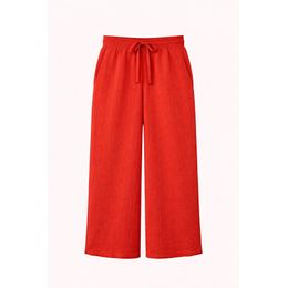 Hochtaillierte Texturiertes Musselin Stoffhose