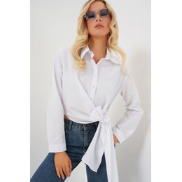 Crop-Shirt mit Schleifen-Detail