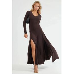 Doppelspalt-Maxi-Kleid