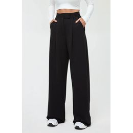 Hochtaillierte elastische Crepe Palazzo-Hose