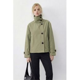 Kurzer Trenchcoat mit Mandarin-Kragen