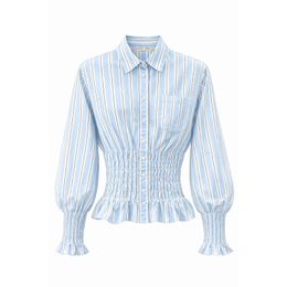 Gestreiftes Button-Down-Hemd mit elastischem Detail