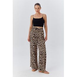 Hochwaisted, Leopardenmuster, Weitbeinige Hose