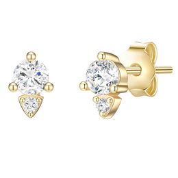 Glanzst&uuml;cke M&uuml;nchen Paar Ohrstecker GLANZST&Uuml;CKE M&Uuml;NCHEN "Set: GSM419", gold (gelbgold, wei&szlig;), Ohrringe, Damen, 5,8,mit Zirkonia, Silber 925 (Sterlingsilber), aus Sterling Silber