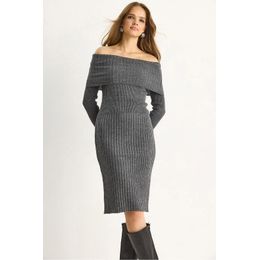 Rippendes Midi-Kleid