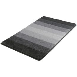 Badematte Meusch "Palace", grau (schiefer), H:20mm, Polyester, Badematten, Badematte, mordernes Streifendesign im Farbverlauf