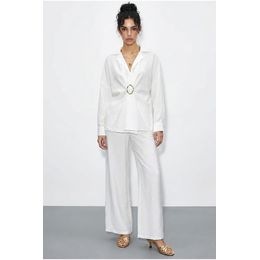 &Uuml;bergro&szlig;es Hemd mit Kn&ouml;pfen und weit geschnittene Hose Set