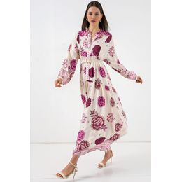 Gemustertes V-Ausschnitt Maxikleid