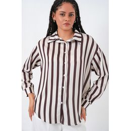 Satin Langarm-Button-Up-Shirt