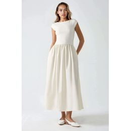Kontrast Midi-Kleid