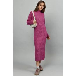 Langarm-Turtleneck-Haarflechter-Strickkleid