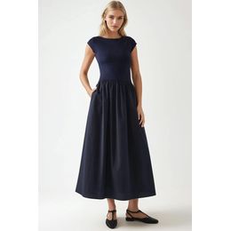 Kontrast Midi-Kleid