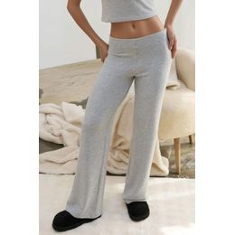 Elastischer Taillenbereich weiche strukturierte Strickhose