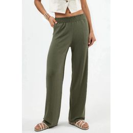 Gerade geschnittene strukturierte Hose