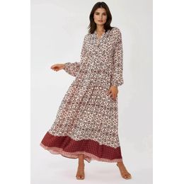 Bedrucktes Maxikleid mit Hemdkragen