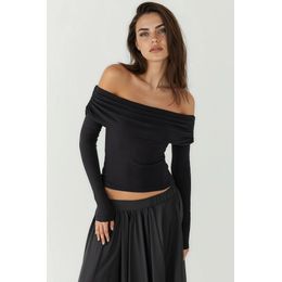 Schulterfreie Drapierte Bluse