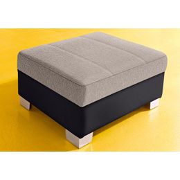 Hocker DOMO collection "TURAH 85x61x40 cm, mit moderner Steppung", braun (dunkelbraun, beige), B:85cm H:40cm T:61cm, Microfaser PRIMABELLE (100% Polyester);Struktur ( 85% Polyester, 15% Acryl);NaturLEDER (Echtes Rindsleder in Sitz und R&uuml;cken. Korpus in passendem Kunstleder SOFTLUX bezogen.);Kunstleder SOFTLUX/Struktur ( 100% Polyester), Hocker, Polsterhocker, passend zur Serie