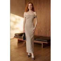 One-Shoulder Bodycon-Maxikleid mit Schlitz