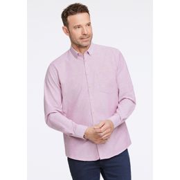 JACK'S INN 54 Businesshemd JACK&rsquo;S "Oxford-Hemd (Langarm) Regular Fit", Herren, Gr. M, Normalgr&ouml;&szlig;en, rosa (lt burgundy mix), Obermaterial: 97% Baumwolle, 3% Elasthan, Hemden