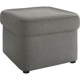 Polsterhocker DOMO collection "SARAFINA 61x61 cm, hochwertig und komfortabel", grau (steelgrau), B:61cm H:40cm T:61cm, Microfaser PRIMABELLE (100% Polyester) / Struktur (90% Polyester; 10% Polyacryl);Luxus-Microfaser (92% Polyester, 8% Nylon);Microfaser PRIMABELLE (100% Polyester), Hocker, Polsterhocker