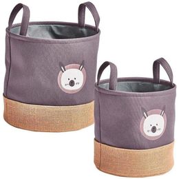 Aufbewahrungskorb zeller PRESENT "Hase", grau, B:25cm H:30cm &Oslash;:25cm, Polyester, Aufbewahrungsboxen, Niedliches Hasen Tiermotiv