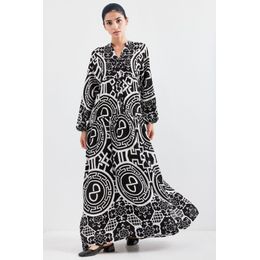 Bedrucktes V-Ausschnitt Maxikleid