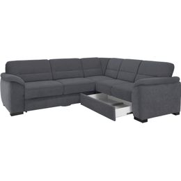 Sit & More Ecksofa SIT & MORE "Montego", grau (anthrazit), B:255cm H:88cm T:225cm, Luxus-Microfaser (90% Polyester, 10% Polyamid);Struktur (100% Polyester);Luxus-Microfaser ALTARA NUBUCK (100% Polyester), Sofas, Ecksofa, wahlweise mit Bettfunktion und Schubkasten