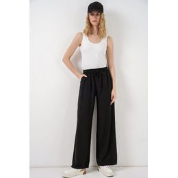 Hochtaillierte weite Hosen mit Tasche