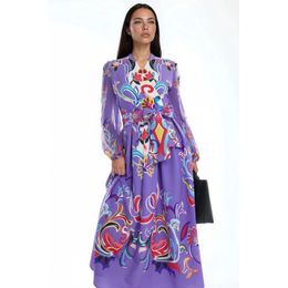 Floral Print Maxi A-Linien-Kleid