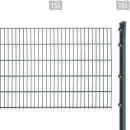 Doppelstabmattenzaun Arvotec "EXCLUSIVE 103 zum Einbetonieren", grau (anthrazit), H:103cm, Kunststoff, Stahl, Zaunelemente, Zaunh&ouml;he 103 cm, Zaunl&auml;nge 2 - 60 m