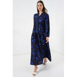 Gemustertes V-Ausschnitt Maxikleid