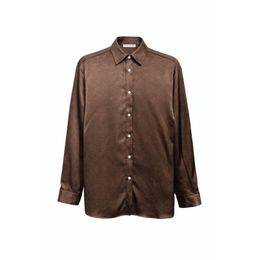 Regular Fit Satin-Gewebtes Hemd mit Knopfleiste