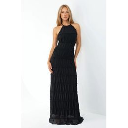 Halterneck Texturiertes Maxikleid