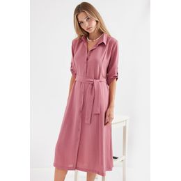 Texturiertes Midikleid mit Schleife