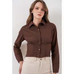 Tailliertes Popeline-Button-Up Kurzhemd