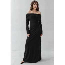 Schulterfreies Maxikleid mit Schlitz