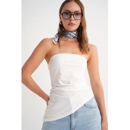 Strapless Drapierte Bluse