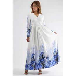 Tropical Floral Print Maxikleid