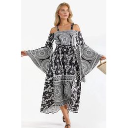 Tr&auml;gerloses geometrisches Cut-Out Maxikleid