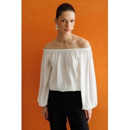 Schulterfreies Texturiertes Bluse