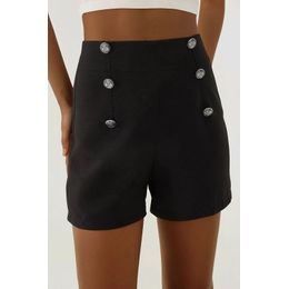 Hohe Taillen Shorts mit Kn&ouml;pfen