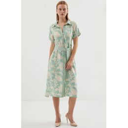 Bl&uuml;hendes Midikleid mit Schleife